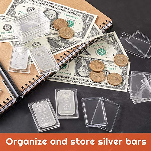 Silver Bar Case 1 oz Silver Bar Holder Clear Acrylic Storage Container Fit Silver Bar Box for 1 oz Silver Bar 1 Troy Ounce Bar (30 Pieces)