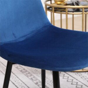 Roundhill Furniture Lassan Contemporary Fabric Dining Chairs, Set of 4, 22.25D x 17.25W x 33.25H in, Blue