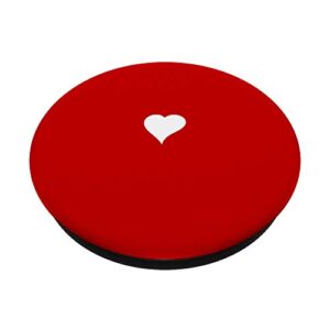 Cute Hand Drawn White Heart - Red Minimalist Love symbol PopSockets PopGrip: Swappable Grip for Phones & Tablets