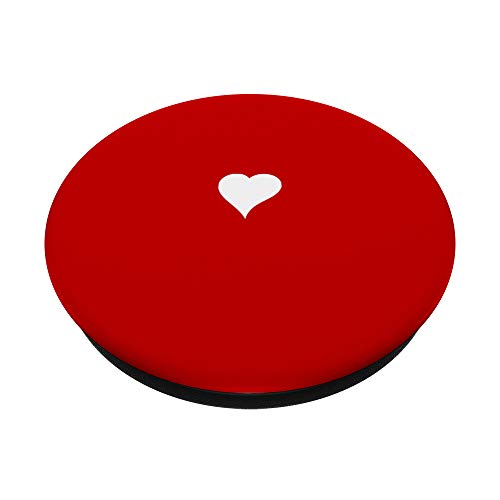 Cute Hand Drawn White Heart - Red Minimalist Love symbol PopSockets PopGrip: Swappable Grip for Phones & Tablets