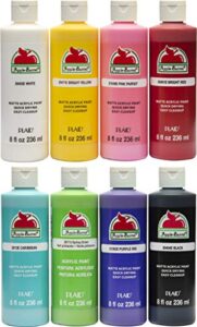 apple barrel acrylic craft paint set, matte finish, set of 8, 8 fl oz (pack of 8), assorted