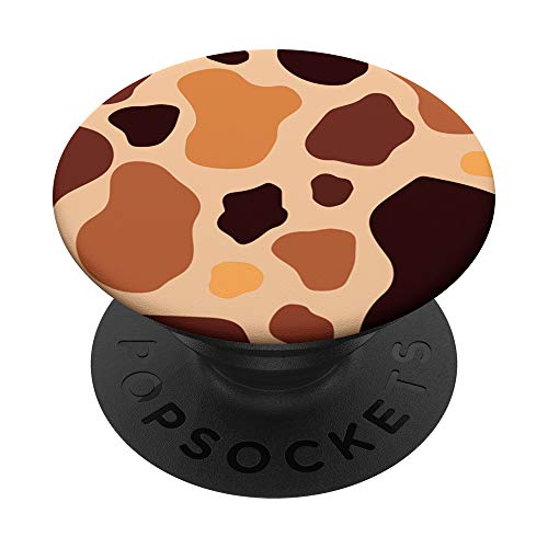 Cute Brown Cow Print Pattern Girls Women Fashion PopSockets Swappable PopGrip