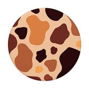 Cute Brown Cow Print Pattern Girls Women Fashion PopSockets Swappable PopGrip