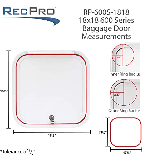 RV Baggage Door | Rounded Corners | Camper | Compartment Door | Black Fiberglass (18" H x 18" W) | Made in America