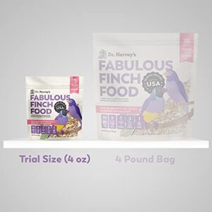 Dr. Harvey's Fabulous Finch Food for Outside Feeder and Indoor Birds- Premium Bird Feed with Seeds, Nuts, Fruits, Vegetables for Finches Trial Size (4 Oz)