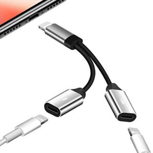 Apple MFI Certified Headphone Adapter Lightning to Audio Jack Charger Extender Earphone Charging Splitter Compatible with Iphone 11 12mini pro max xs xr x se2 7 8plus for Ipad Air Cord Cable Converter