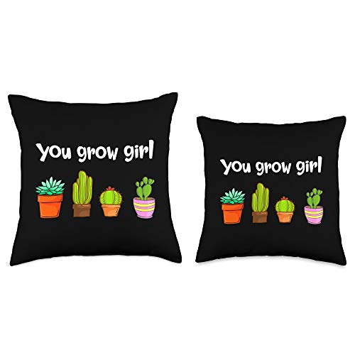 Green Thumb Gift Depot Gift for Gardeners & Plant Lovers Funny Cactus Pun Succulent Throw Pillow, 16x16, Multicolor