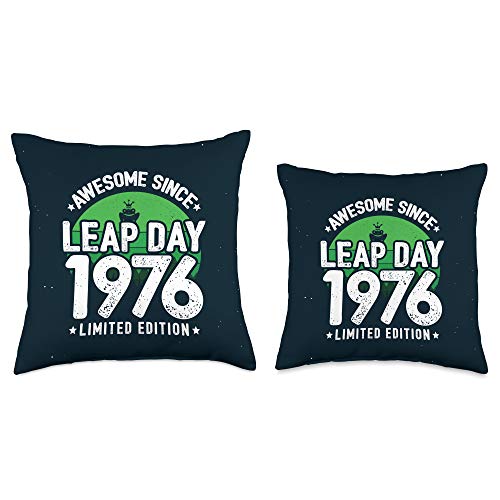 Leap Day Birthday Gifts Awesome Since 1976-Leap Day Baby-Leap Year Birthday Throw Pillow, 16x16, Multicolor