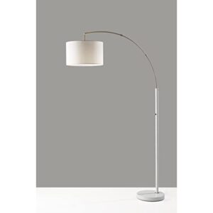 Adesso 4012-02 Preston 76 inch 100.00 watt White and Brushed Steel Arc Floor Lamp Portable Light