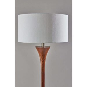 Adesso 1601-15 Rebecca Floor Lamp Walnut Rubberwood with Antique Brass Accent