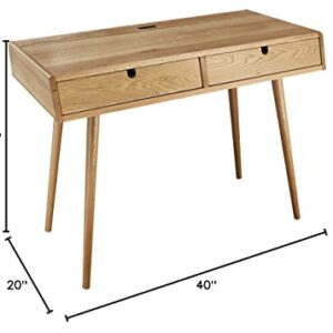 American Trails Freedom Made of Solid American Desk with USB Ports, Natural Oak (New)