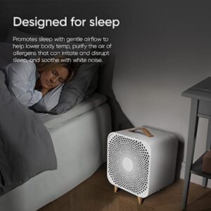 BLUEAIR Pure Fan Auto, 3-Speed HEPASilent Room Fan, Cools + Cleans, Removes Allergens Dust Pollen for Floor Table Desk and Bedrooms, White, Medium