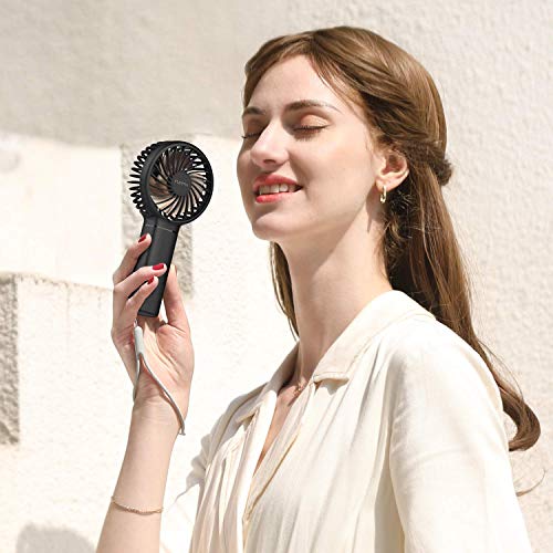 OUTXE Funme Mini Handheld Fan 3500mAh Small Personal Portable Fan USB Rechargeable Fan Makeup Eyelash Fan Beauty Fan for Women Girls Black