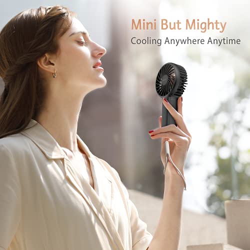 OUTXE Funme Mini Handheld Fan 3500mAh Small Personal Portable Fan USB Rechargeable Fan Makeup Eyelash Fan Beauty Fan for Women Girls Black