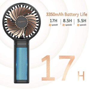 OUTXE Funme Mini Handheld Fan 3500mAh Small Personal Portable Fan USB Rechargeable Fan Makeup Eyelash Fan Beauty Fan for Women Girls Black