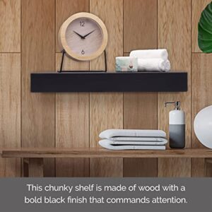 Mikasa Chunky Shelf for Bedroom, Living Room, Bathroom, Kitchen, Nursery with Pole Mount, 24-Inch, Black