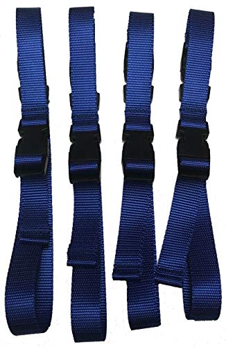 Set of 4 Line Hanger, Rope Hanger, Cord Hanger Straps (Blue)