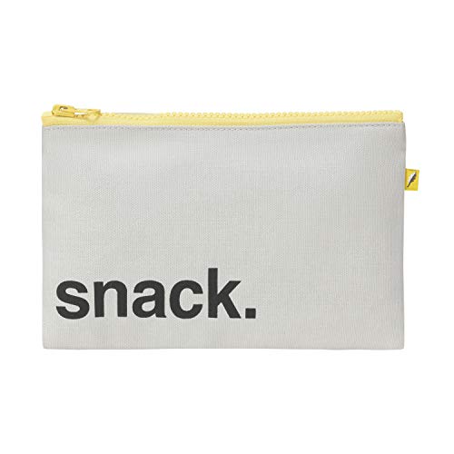 Fluf Zip Snack Sack: Reusable Snack & Sandwich Bag, Zipper Closure | 100% organic cotton with RPET lining | Tested Food-Safe | Rinsable & Machine Washable (Snack Black, Snack)