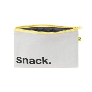 Fluf Zip Snack Sack: Reusable Snack & Sandwich Bag, Zipper Closure | 100% organic cotton with RPET lining | Tested Food-Safe | Rinsable & Machine Washable (Snack Black, Snack)