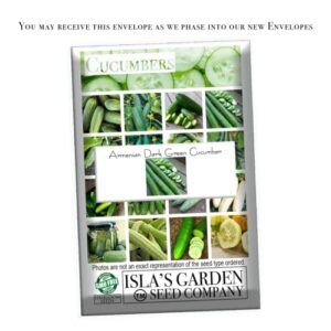 "Armenian Dark Green" Cucumber Seeds for Planting, 100+ Heirloom Seeds Per Packet, (Isla's Garden Seeds), Non GMO Seeds, Botanical Name: Cucumis sativus, Great Home Garden Gift