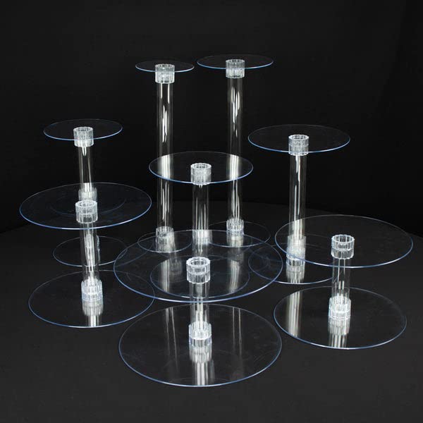 Efavormart Lovely 8 Tier Acrylic Crystal Glass Clear Cake Dessert Decorating Stand for Birthday Party Wedding