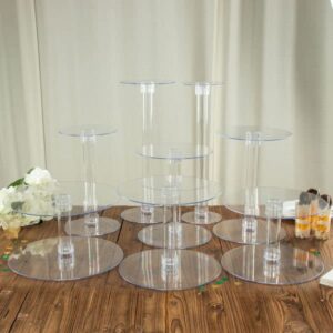 Efavormart Lovely 8 Tier Acrylic Crystal Glass Clear Cake Dessert Decorating Stand for Birthday Party Wedding