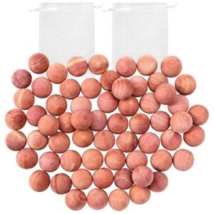 tiamu cedar balls for closets and drawers natural cedar balls for clothes storage 48pcs with 2 satin bags