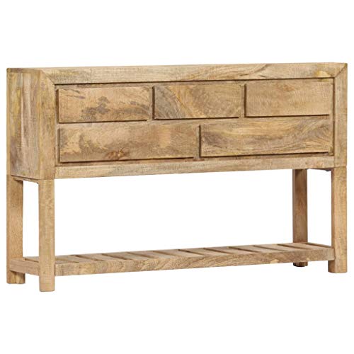 Sideboard Buffet Server Storage Cabinet Console Table Home Kitchen Dining Room Furniture Entryway Cupboard with 5 Drawers and 1 Shelf, 47.2"x11.8"x29.5" Solid Mango Wood