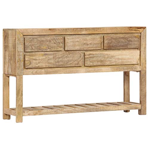 Sideboard Buffet Server Storage Cabinet Console Table Home Kitchen Dining Room Furniture Entryway Cupboard with 5 Drawers and 1 Shelf, 47.2"x11.8"x29.5" Solid Mango Wood