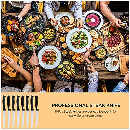 Knife Sets, IKOMMI Knife Set with Block, 23 Piece Chef Knife Set with Block for Kitchen, German High-Carbon Stainless Steel Kitchen Knife Block Set with Sharpener & 8 Steak Knives