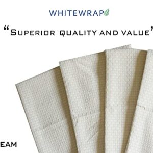 WHITEWRAP Kitchen Towels | 100% Cotton Dish Towels Premium Quality | 15"x25" Pique Weave Cream 6-Pack | Hand Towels, Tea Towels, Dish Cloths| Highly Absorbent Bar Towels