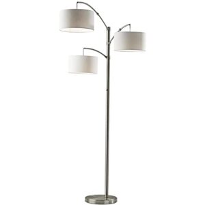 adesso 4159-22 cabo 82 inch 100.00 watt brushed steel arc floor lamp portable light