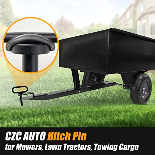 CZC AUTO 2 Pack Hitch Pin 5/8 x 4 Inch Lawn Mower Trailer Hitch Pins, Trailer Gate Pins for Simple One Handed Hook On & Off - Securely Hitch Lawn & Tow Behind Attachments, Black