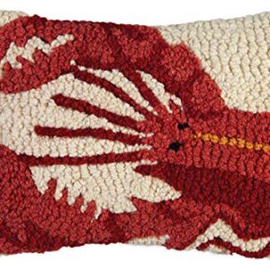 Chandler 4 Corners Artist-Designed Red Lobster Hand-Hooked Wool Decorative Throw Pillow (8” x 12”)