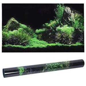 3d effect seafloor water grass poster self-adhesive pvc aquarium fish tank backdrop mural decorative reptile terrarium wallpaper living room sofa tv background photo wallpaper(61 * 30cm)