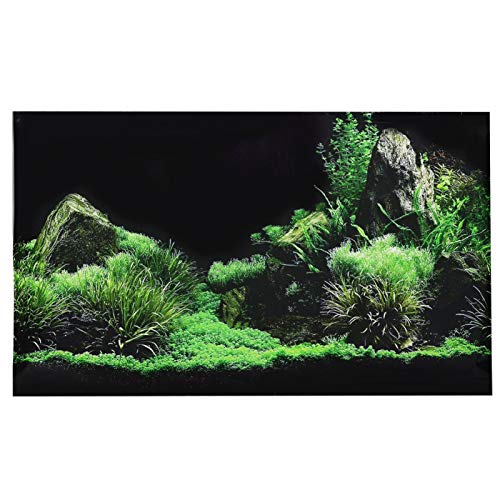 3D Effect Seafloor Water Grass Poster Self-Adhesive PVC Aquarium Fish Tank Backdrop Mural Decorative Reptile Terrarium Wallpaper Living Room Sofa TV Background Photo Wallpaper(61 * 30cm)