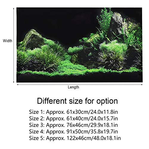 3D Effect Seafloor Water Grass Poster Self-Adhesive PVC Aquarium Fish Tank Backdrop Mural Decorative Reptile Terrarium Wallpaper Living Room Sofa TV Background Photo Wallpaper(61 * 30cm)