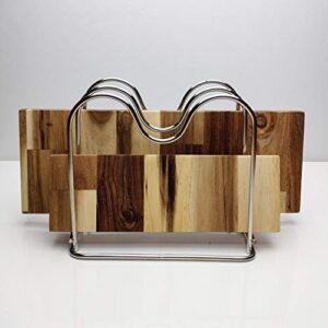 LENITH Stainless Steel Wire Cutting Board Holder, Cutting Board Rack Organizer Kitchen with 2 Sectional