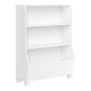 riverridge kids 34" bookcase with toy organizer, white