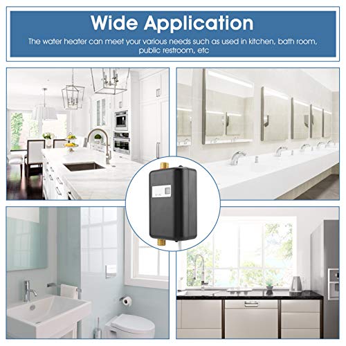 Tankless Water Heater, 110V 3000W Portable Mini Instant Electric Hot Water Heater System with LCD Digital Display for Household Indoor Bathroom Kitchen Washing