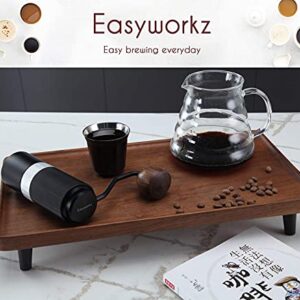 Easyworkz Manual Coffee Grinder Burr Coffee Bean Grinder with Adjustable Conical Stainless Steel Burr Portable Mill Faster Grinding