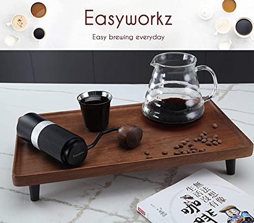 Easyworkz Manual Coffee Grinder Burr Coffee Bean Grinder with Adjustable Conical Stainless Steel Burr Portable Mill Faster Grinding