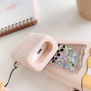 Compatible with AirPods Case Milk Tea Liquid 1/2, Protective Silicone Skin Cover for AirPod Case Quicksand Tea with Ring, Girls Women Funny Kawaii Cute Fashion Cartoon 3D for AirPods Case Boba