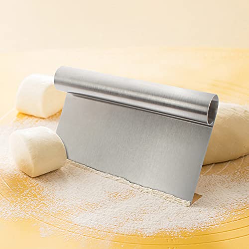 KUFUNG Stainless Steel Pastry Scraper Bench Scraper Chopper, Best as Pizza and Dough Cutter (Silver, 8 Inch)