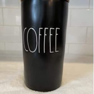 Rae Dunn COFFEE Canister with Wood Lid - Black