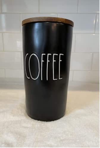 Rae Dunn COFFEE Canister with Wood Lid - Black