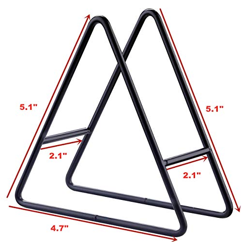 2PC ROJOSER Triangle Coaster Holder Black Iron Metal Holder Storage Caddy for Both Round and Square Coasters Fit 4 to 9 Pieces Coasters,4.3 Inch