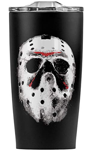 Logovision Friday The 13Th Jason Mask Stainless Steel Tumbler 20 oz Coffee Travel Mug/Cup, Vacuum Insulated & Double Wall with Leakproof Sliding Lid | Great for Hot Drinks and Cold Beverages