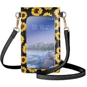 ZFRXIGN Sunflower Touch Screen Phone Purses with Shoulder Strap Womens Crossbody Bag Small Messenger Clutch Tote Handbag for Going Out Gifts