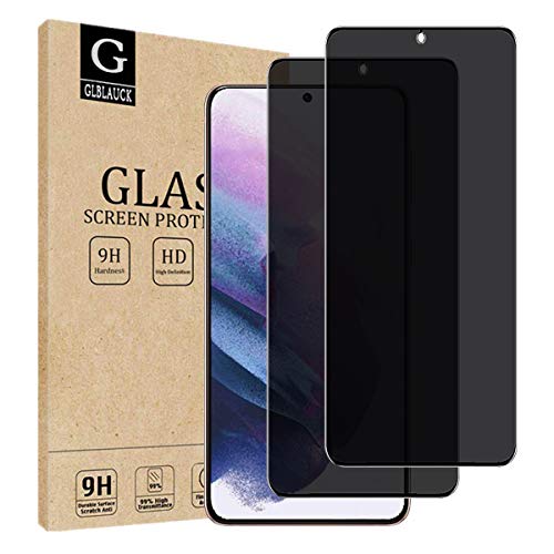 GLBLAUCK [2-Packs] Privacy Screen Protector for Galaxy S21 5G [Not for S21+/Ultra], Anti-Spy Anti-Scratch Easy Installation 9H Hardness Tempered Glass Screen Protectors for Samsung Galaxy S21 (6.2")